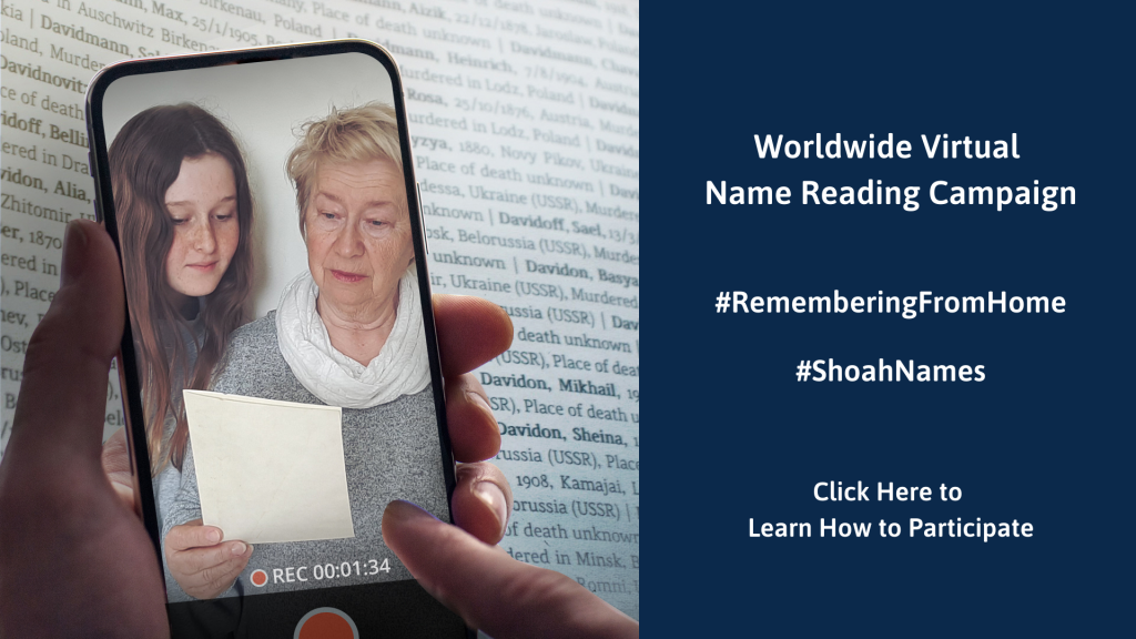 Worldwide Virtual Name Reading Campaign – American Society for Yad Vashem