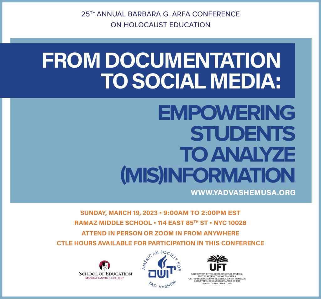 2023 ARFA Conference Materials – American Society for Yad Vashem